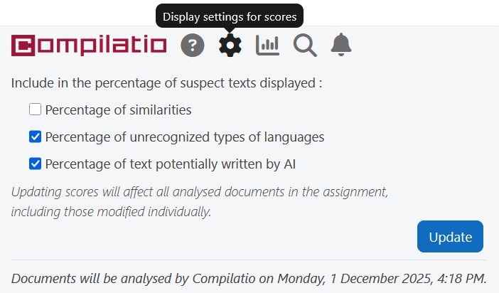 Using the Compilatio plugin for Moodle – Helpdesk Compilatio