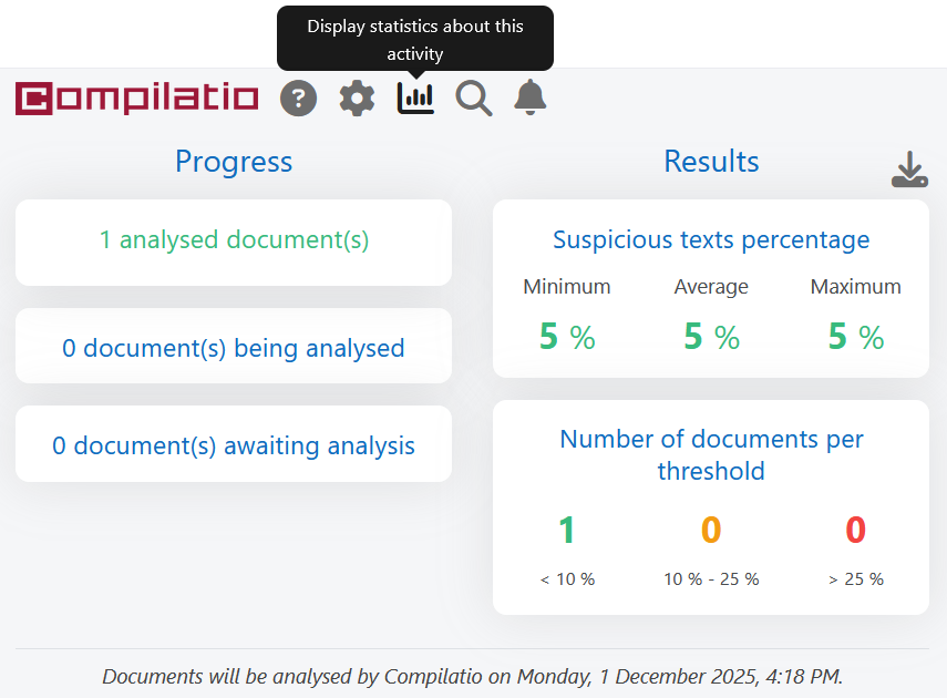 Using the Compilatio plugin for Moodle – Helpdesk Compilatio